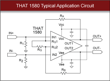 THAT 1580 Low-Noise Differential Audio Preamplifier IC – THAT Corporation